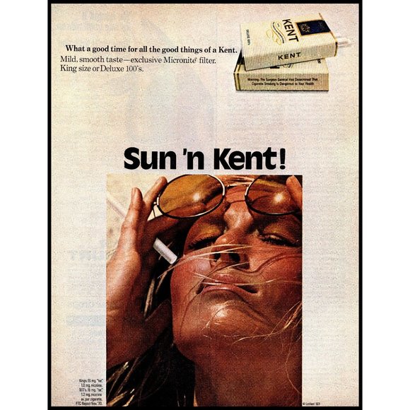 Kent | Art | 971 Kent Cigarettes Vintage Print Ad Blonde Sun Tan Face ...